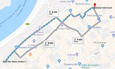 How to Get to Dubai’s Remarkable Gold Souq (Market) Using The Dubai Metro